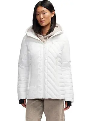 Pajar Esmay Lightweight Mixed Media Quilted Puffer - White Opal