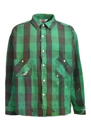 SAINT MXXXXXX Check-print Shirt - Green