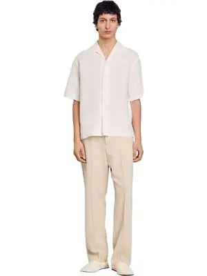 Sandro Cotton And Linen Shirt - Ivory.
