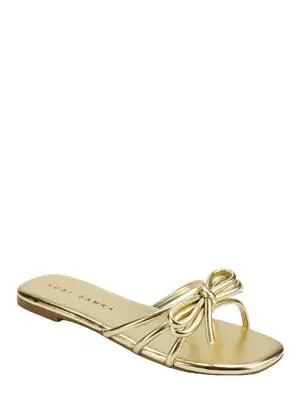 Yosi Samra Nicole Bow Slide Sandal - Gold