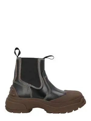 MAISON MARGIELA Leather And Textile Fibers Ankle Boots - Black