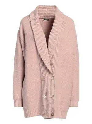Elisabetta Franchi Cardigan In Cotton, Polyamide And Elastane - Pink