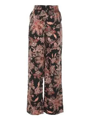 DIANA GALLESI Floral Design Wide Leg Trousers - Beige