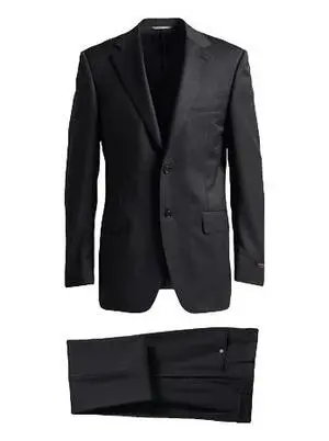 Canali Suit Charcoal Size Virgin Wool - Grey