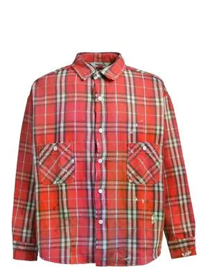 SAINT MXXXXXX Check-print Shirt - Red