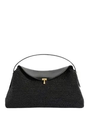 TOTEME TOTEME T-Lock Woven Tote Bag Black