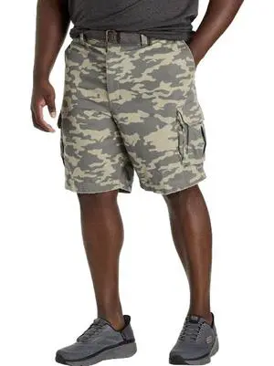 TRUE NATION BY DXL Big & Tall Belted Cargo Shorts - Cadette Camo