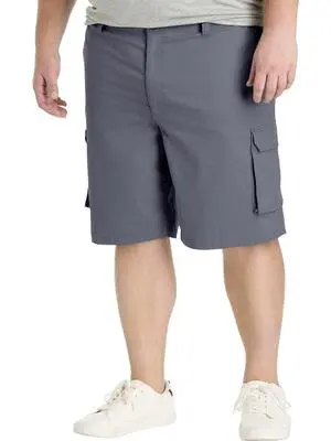 TRUE NATION BY DXL Big & Tall Stretch Ripstop Cargo Shorts - Grey