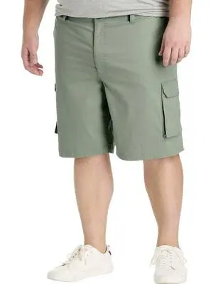 TRUE NATION BY DXL Big & Tall Stretch Ripstop Cargo Shorts Olive
