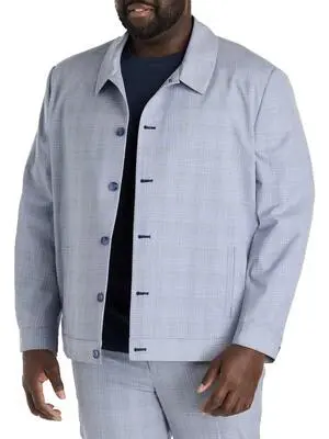 SYNRGY BY DXL Big & Tall Plaid Shirt Jacket - Blue