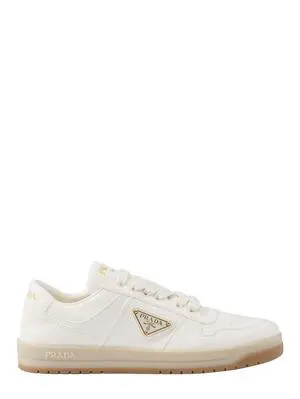 Prada Downtown Leather Sneakers - Cream