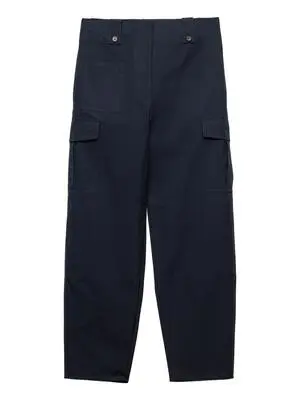 Prada Poplin Wide-leg Pants - Navy