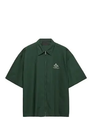 Prada Short-sleeved Technical Cotton Shirt - Billiard Green