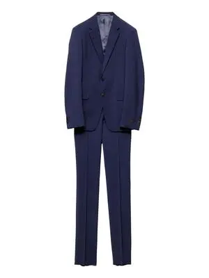 Prada Single Breasted Wool And Mohair Suit - Blue