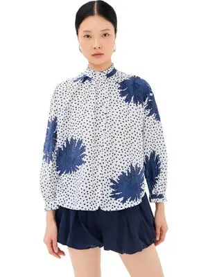 Alix Of Bohemia Poet Dahlia Blouse - Navy
