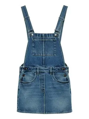 Prada Denim Bib Overall Mini-dress - Light Blue