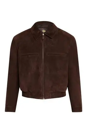 Loro Piana Loro Piana Kane Doeskin Suede Bomber Jacket H019 Ebony