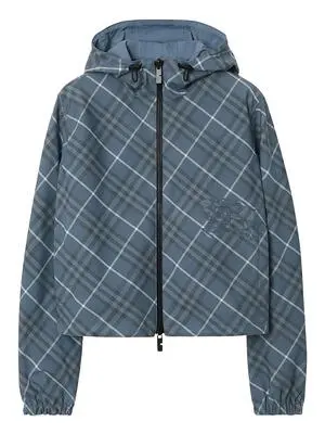 Burberry Check Hooded Zip Jacket Pewter Ip Check