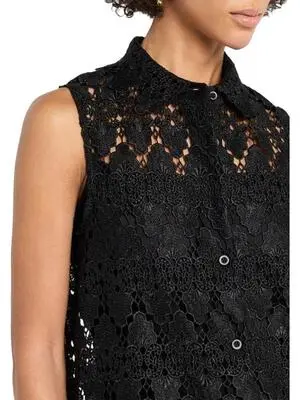 FRAME The Deco Lace Mini Dress - Black