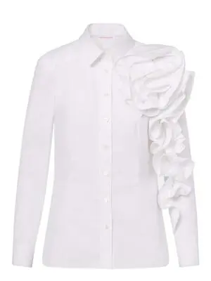 Carolina Herrera Rosette Cotton Shirt - White