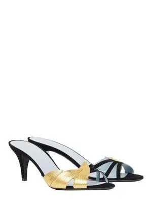 VALENTINO Valentino Garavani Foliefoliage 65 Suede And Leather Sandals