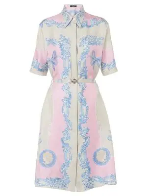 Versace Floral Silk Shirt Dress - Multicoloured