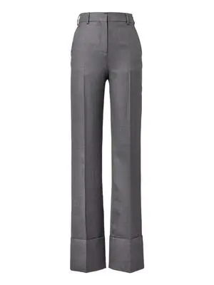 Valentino Garavani High-rise Straight Wool Pants - Grey