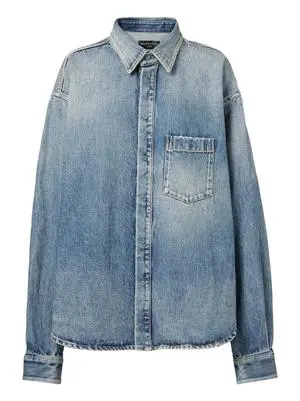 Balenciaga Denim Button-down Shirt - Blue
