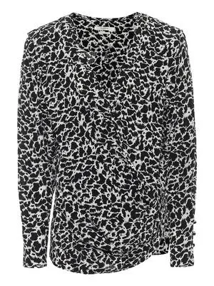 MARANT ETOILE Floral Wrap Blouse - Black