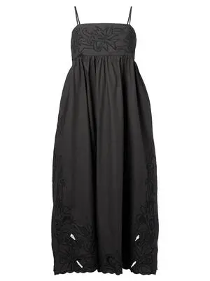 JULIET DUNN Floral Embroidered Minidress - Black