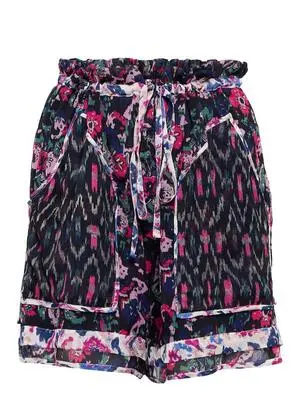 MARANT ETOILE Marant Etoile Riolmy Printed Georgette Shorts Blue