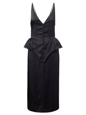Stella McCartney Open-back Peplum Midi Dress - Black