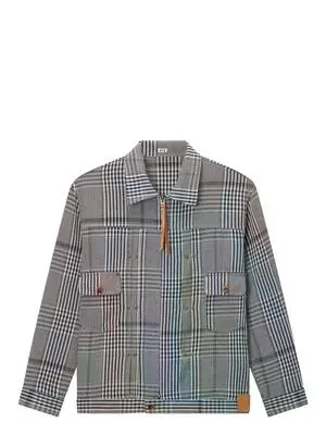 KHOKI Check Shirt Jacket - Blue