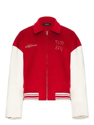 NAHMIAS Varsity Oversized Bomber - Cherry