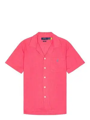 Polo Ralph Lauren Short Sleeve Camp Pocket Sport Shirt In Red - Pale Red
