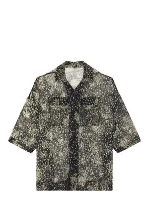 Rick Owens Magnum Tommy Shirt In Black - Black & Pearl