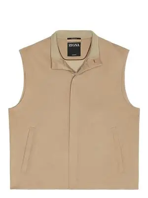 Zegna Microfiber Polyester Vest - Light Taupe