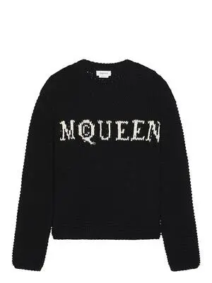 Alexander McQueen McQueen Graphic Knit Sweater Black & Ivory