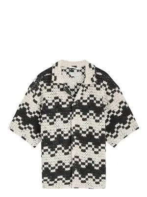 PERCIVAL Naples Crotchet-knit Cotton-blend Shirt - Ecru