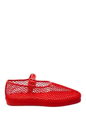 LOEFFLER RANDALL Rita Mesh Mary Jane Flats - Red