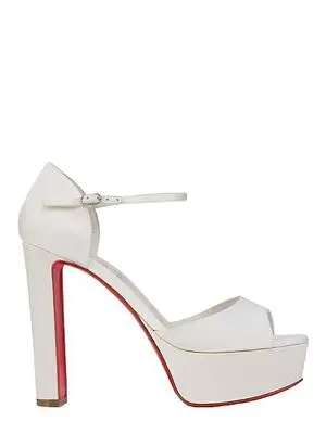 CHRISTIAN LOUBOUTIN Sandaloo 130 Satin-crepe Heeled Sandals - Ivory