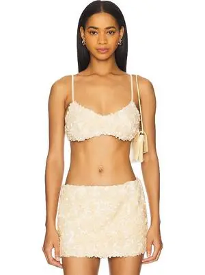 GUIZIO Ari Sequin Top - Ivory