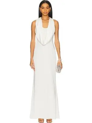 Lapointe Lightweight Satin Cowl Neck Gown - Cream