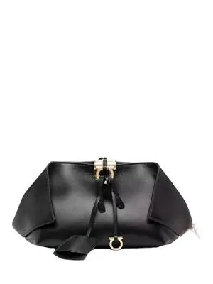 FERRAGAMO Leather Clutch - Black