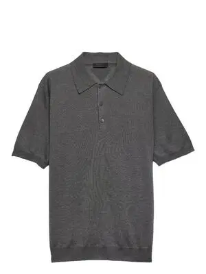 Prada Knitted Polo Shirt - Grey