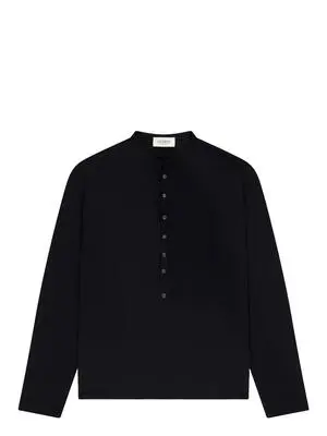 LANEUS Button-up T-shirt - Black