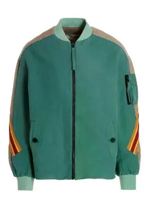 INCOTEX RED X FACETASM Contrasting-band Bomber Jacket - Green