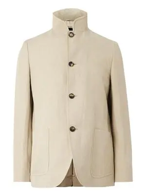 Loro Piana Spagna Unstructured Nehru-collar Jacket - Neutrals