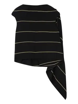 Proenza Schouler Sutton Striped Crepe Top - Black