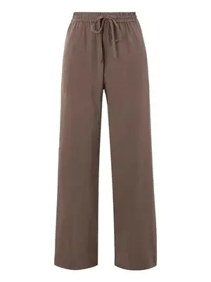 Matteau Silk Crepe De Chine Track Pants - Brown